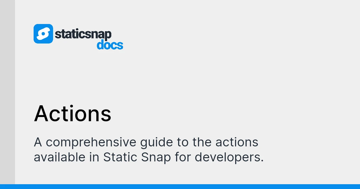 Actions | Docs