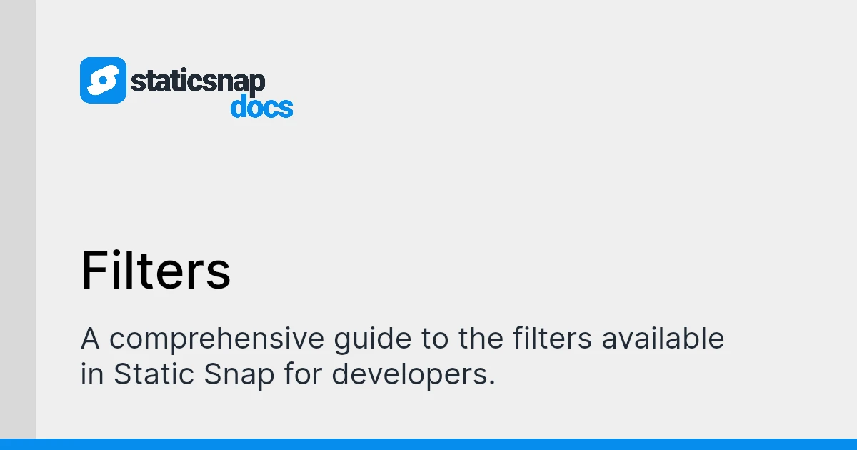 Filters | Docs